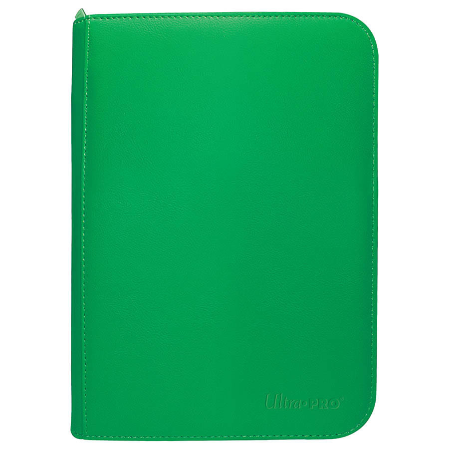 Vivid 4-Pocket Zippered Pro Binder: Green - Shuffle and Cut Games
