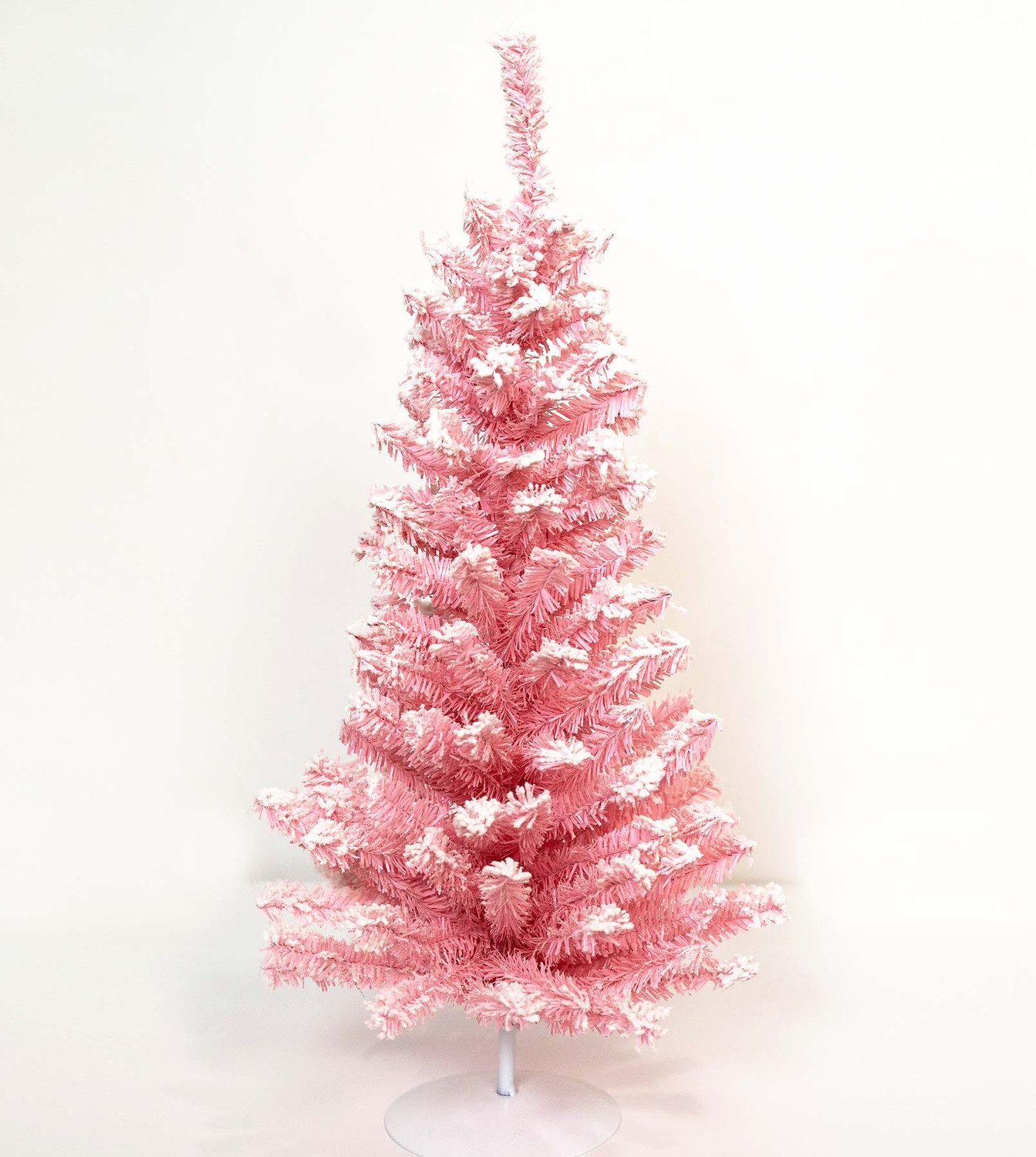 Pink Flocked Christmas Tree 6 英尺人造粉色圣诞树，带 460