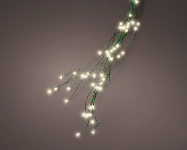 Micro LED Warm White Tree Bunch | 832 Light Set | 7.94 ft. with Green ...