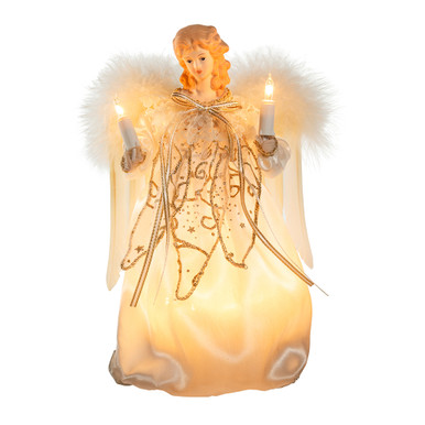 Ivory and Gold Angel Treetop 10-Light