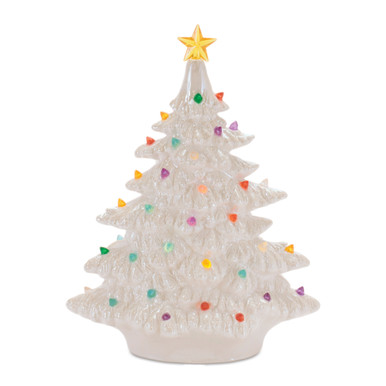 White Retro Ceramic Tree 11"