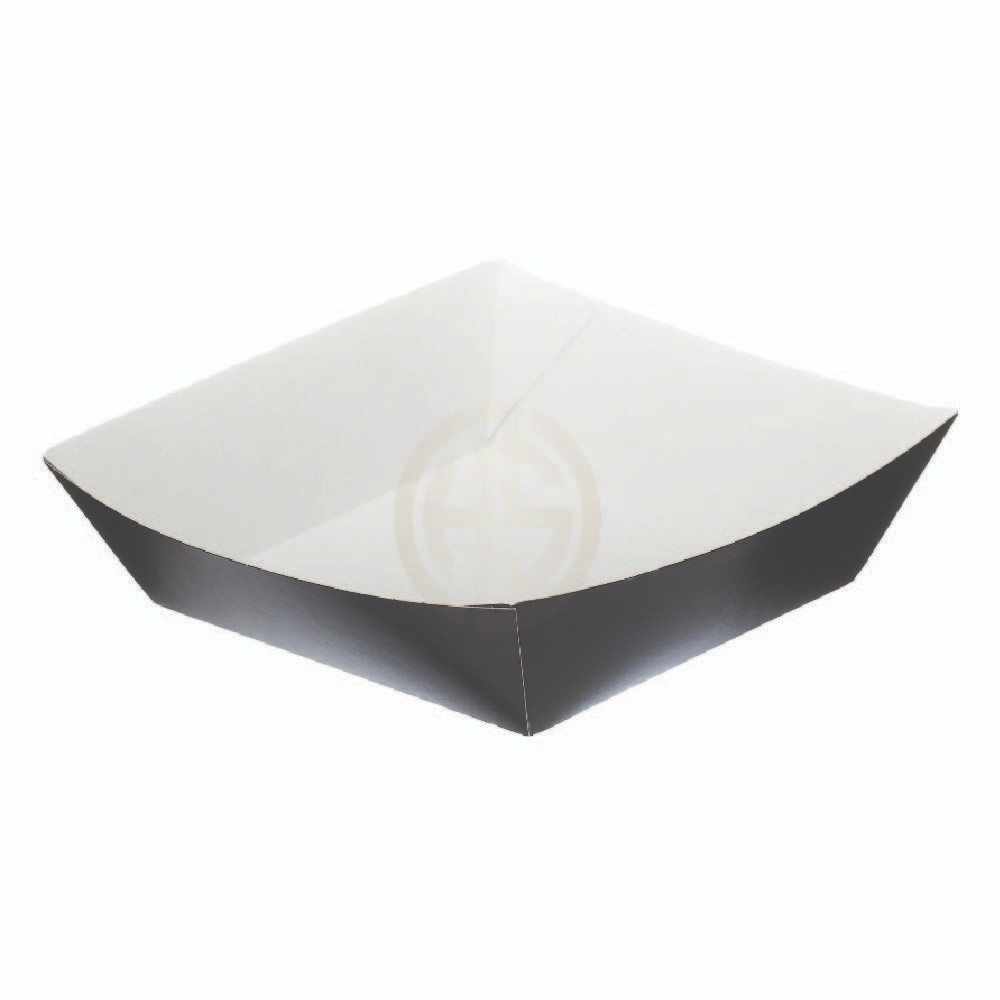 5" x 5" Black Folded Board Burger Tray