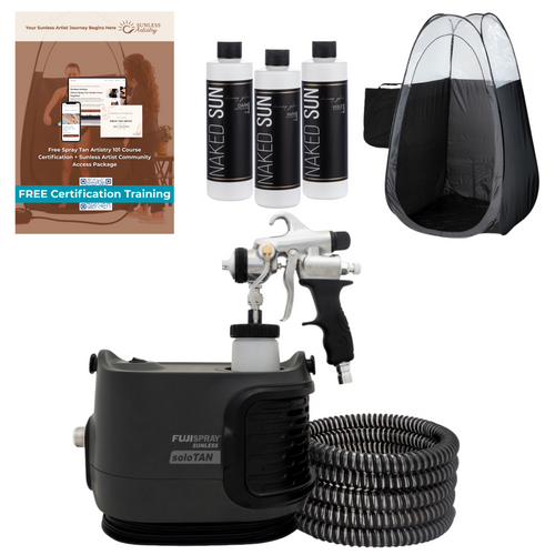 Fuji Spray 2175 Spray Tan Machine with Naked Sun Tan Solution and Tent