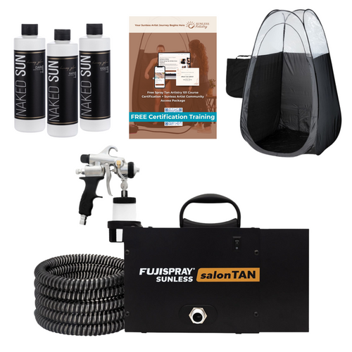 Fuji Ultra Quiet Tan Machine with Honey Glow Tan Solution and Tent