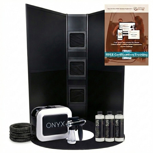 wave-3-0-spray-tan-booth-with-onyx-system-naked-sun-honey-glow-trio