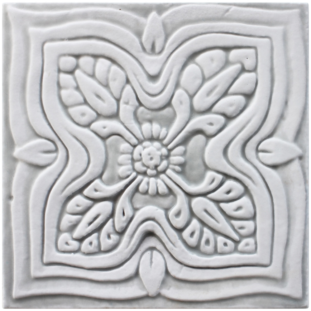 Grey 15cm Spanish tile mandala 1. Handmade tile by GVEGA