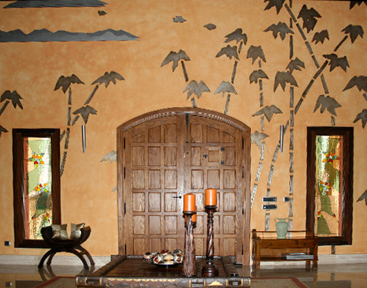 Mural made from ceramic - mosaic art - wall mural - flying birds