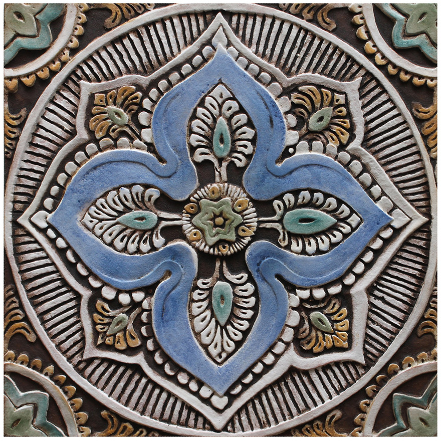 Handmade tiles - Ceramic mosaic tiles - Blue Spanish tiles by GVEGA