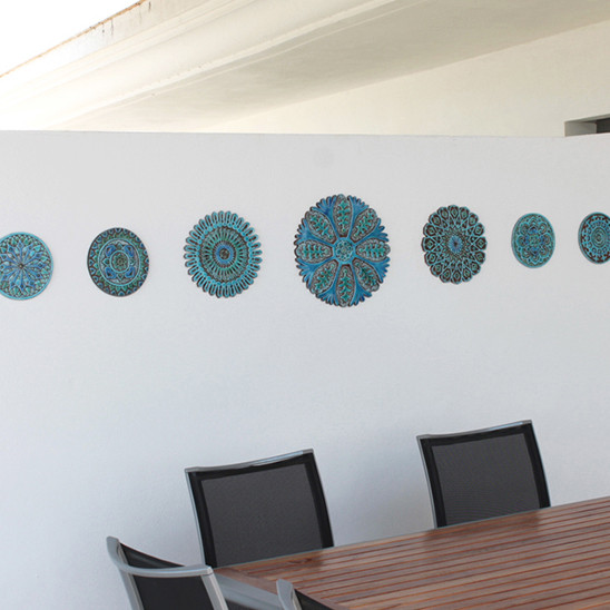 Handmade tile ceramic wall art circles #3 - gvega