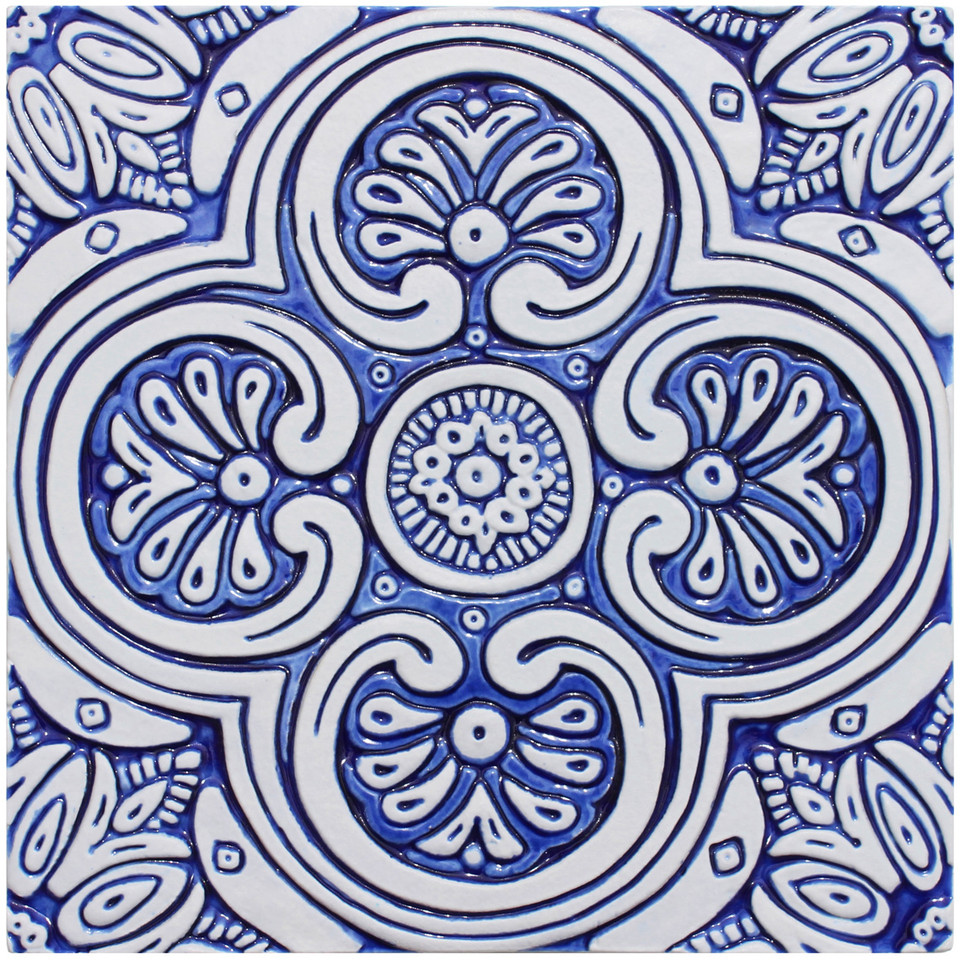 Ceramic mosaic tiles - Spanish tiles - Blue and white tiles by GVEGA