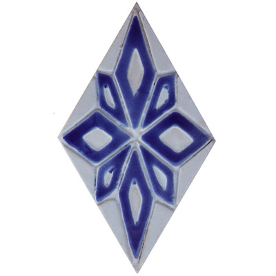 Blue diamond tile - Mandala - Handmade tile by GVEGA