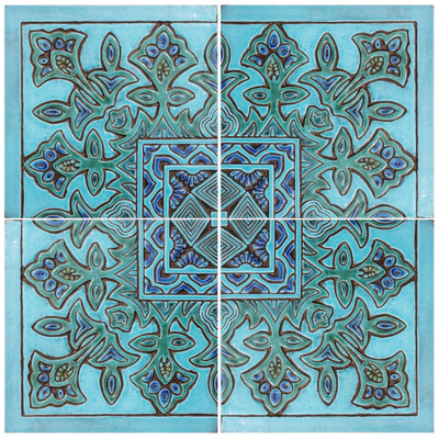 Tapestry tile #1 turquoise [60.5cm/23.8"] - gvega