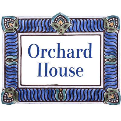 Custom house sign made from ceramic with Tulip design.