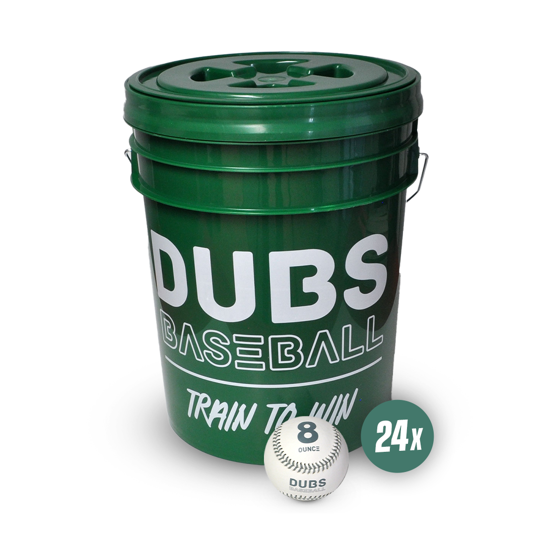 DWB-C8 - Bucket with 2 Dozen 8oz. Weighted Balls - Dubs Baseball