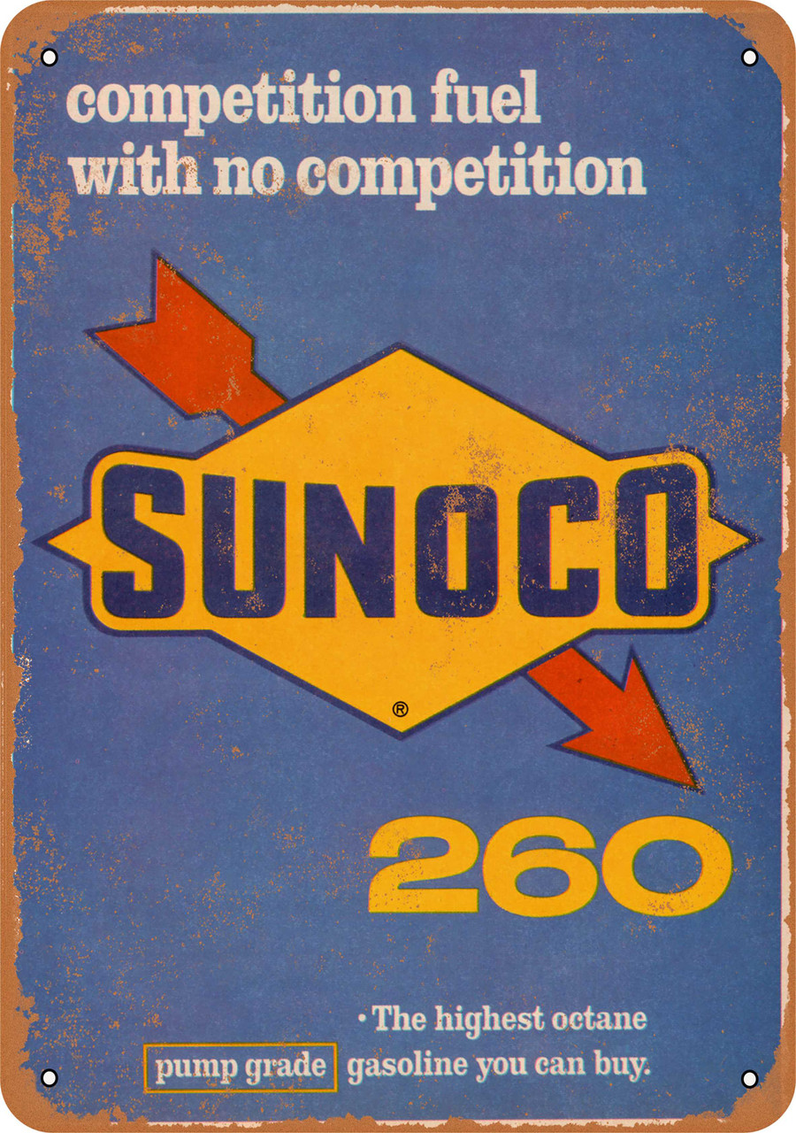 1966 Sunoco 260 Racing Fuel Highest Octane Gasoline Metal Sign