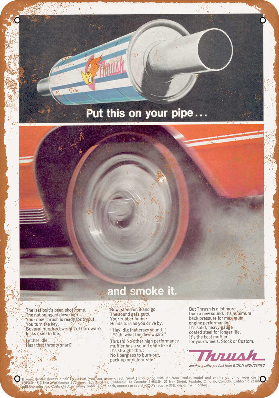 1967 Thrush Exhaust Metal Sign