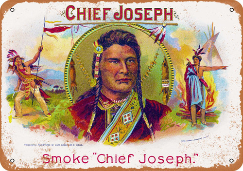 Chief Joseph Cigars Metal Sign