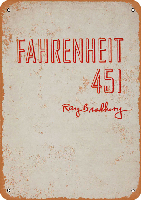 Ray Bradbury Fahrenheit 451 First Cover Metal Sign
