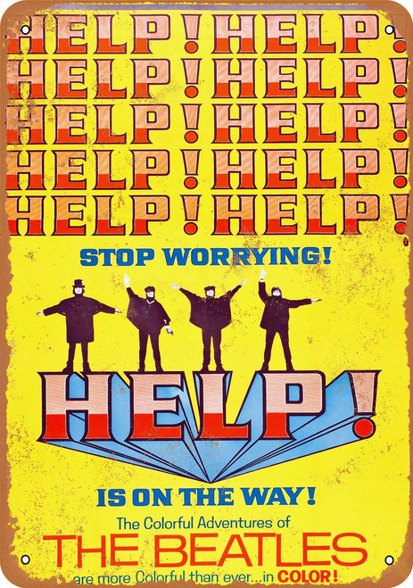 The Beatles Help! Metal Sign
