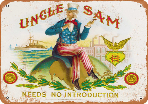 Uncle Sam Cigars Metal Sign