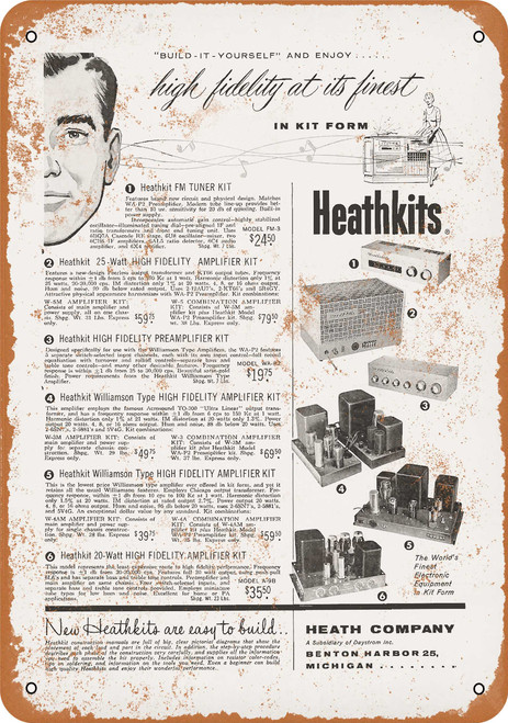 1955 Heathkit Stereos Metal Sign