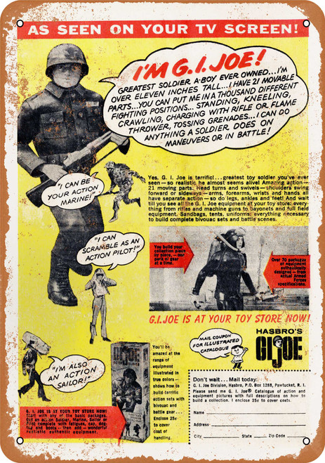1965 G.I. Joe Metal Sign