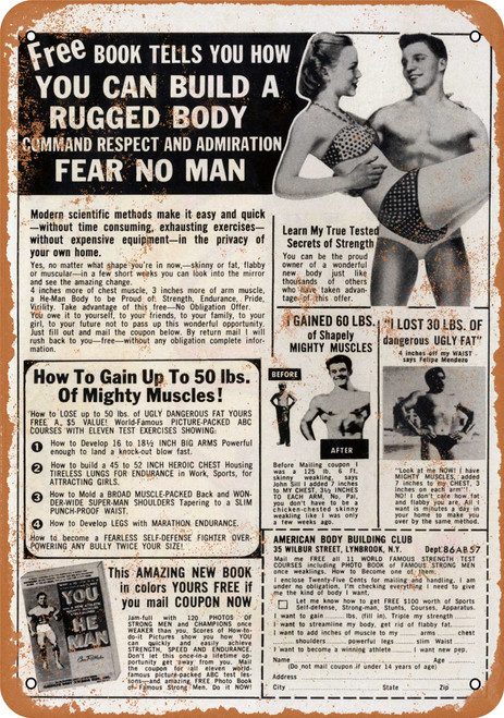 1969 Build a Rugged Body Metal Sign