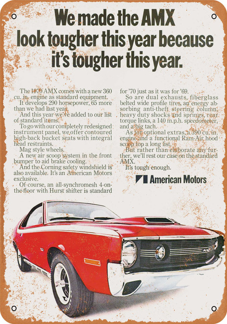 1970 AMX Metal Sign
