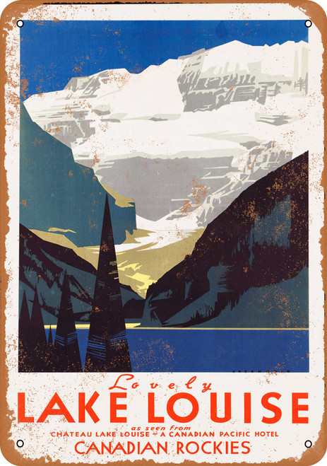 Lake Louise Canadian Rockies Metal Sign
