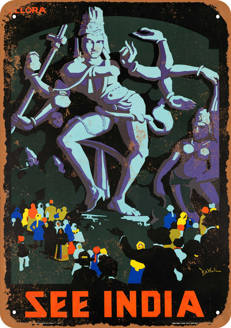 See India Ellora Metal Sign