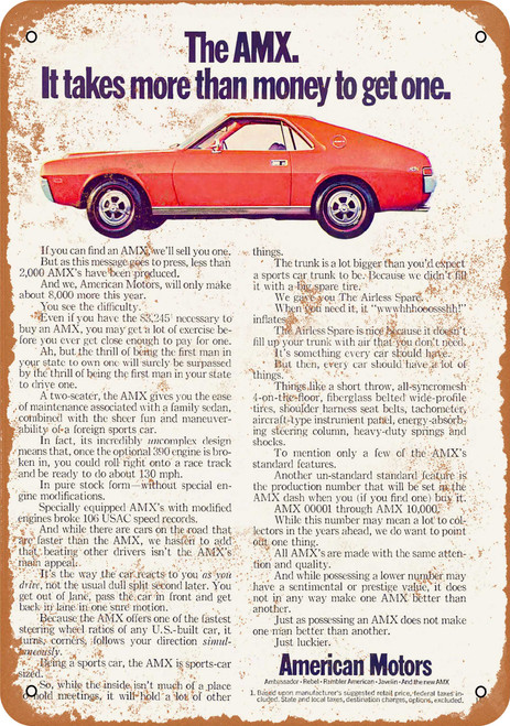 1968 AMX Metal Sign