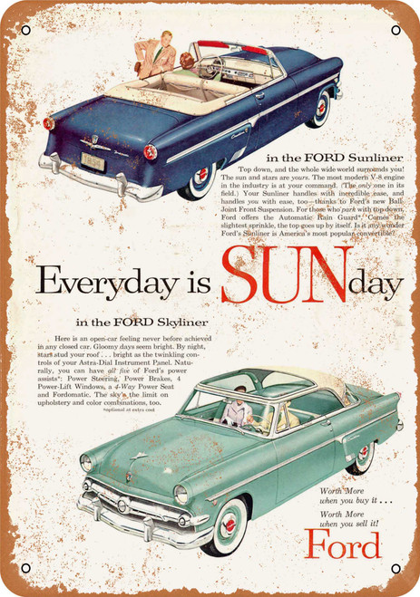 1954 Ford Sunliner Metal Sign