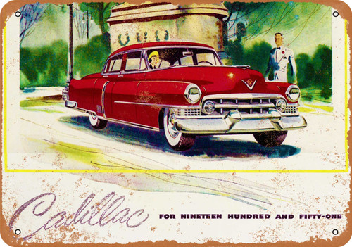 1951 Cadillac Metal Sign