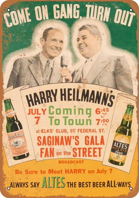 1933 Altes Imperial Beer Metal Sign