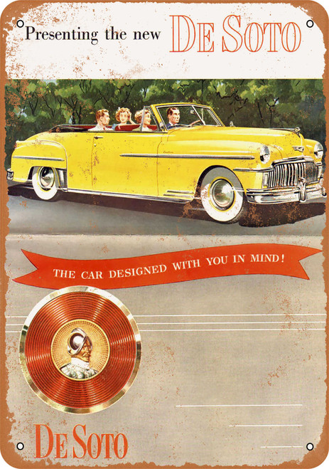 1949 De Soto Convertible Metal Sign