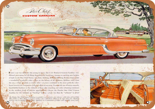 1954 Pontiac Star Chief Custom Catalina Metal Sign