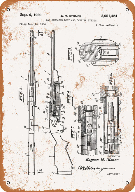 1960 M16 Rifle Patent Metal Sign