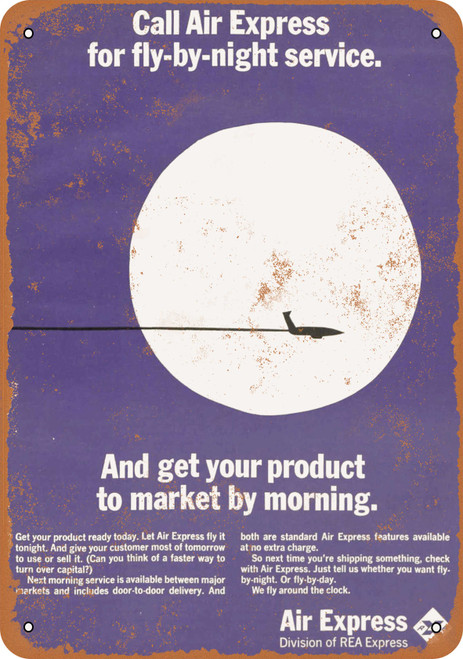 1968 REA Air Express Metal Sign