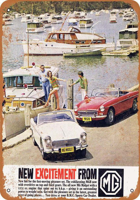 1968 MG Midget Metal Sign