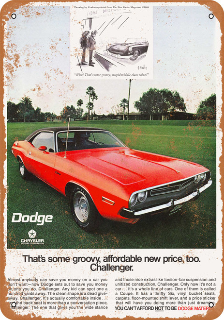 1971 Dodge Challenger Metal Sign