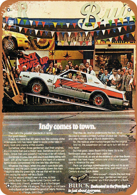 1976 Buick Regal Official Pace Car Indy Metal Sign
