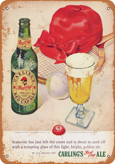 Carling's Red Cap Ale Metal Sign