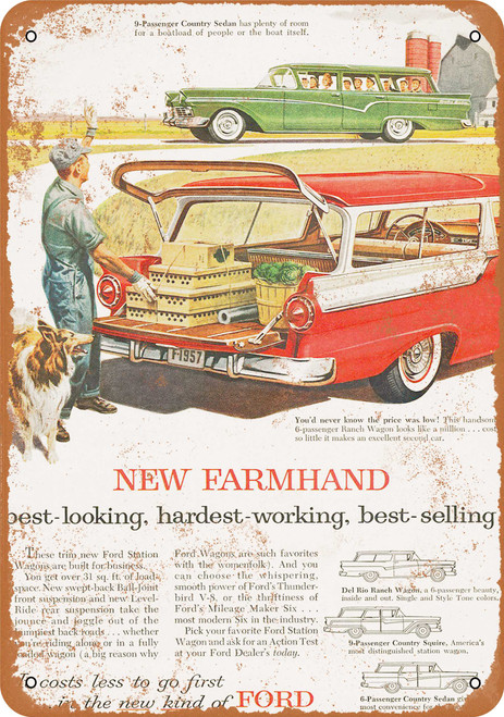 1957 Ford Station Wagons Metal Sign