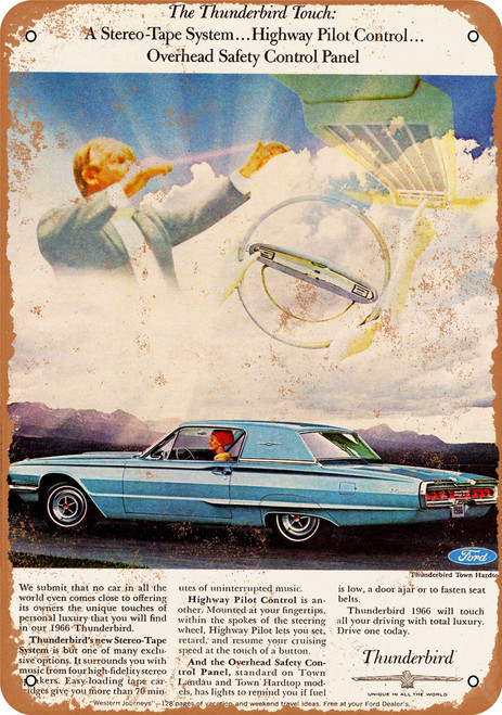 1966 Ford Thunderbird Metal Sign