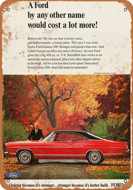 1967 Ford Galaxie 500 Coupe Metal Sign