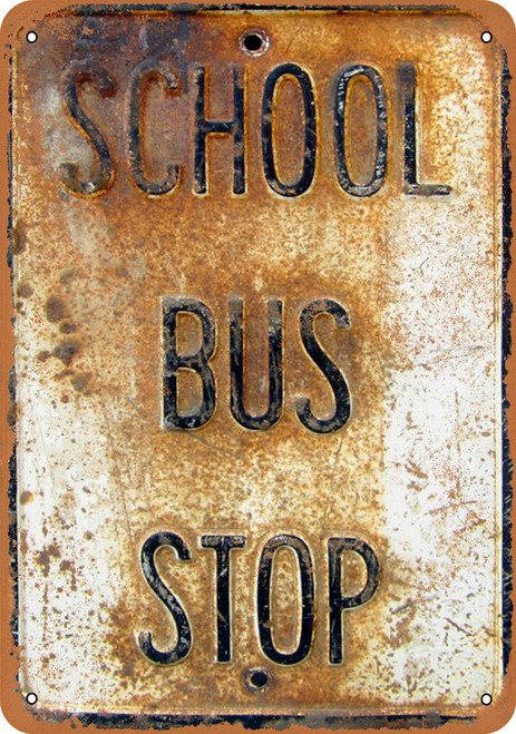School Bus Stop Metal Sign