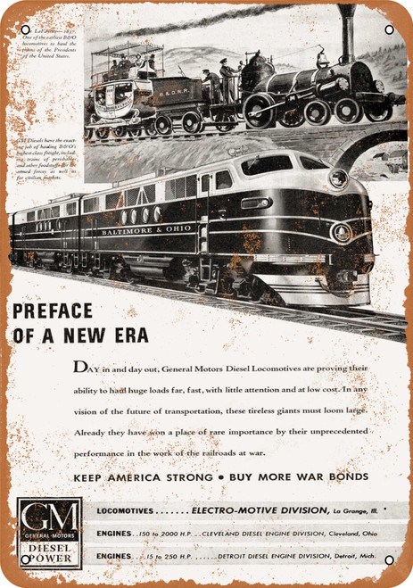 1944 EMD Diesels A New Era Metal Sign