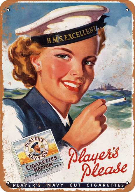 1948 Player's Cigarettes Metal Sign
