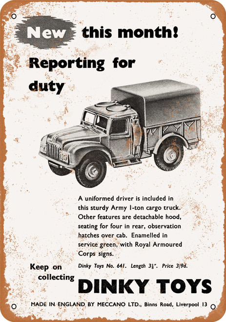 1954 Dinky Toys Metal Sign