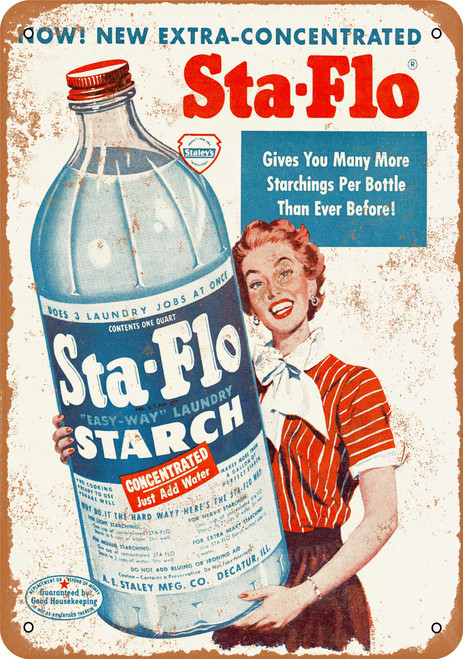 1954 Sta-Flo Starch Metal Sign